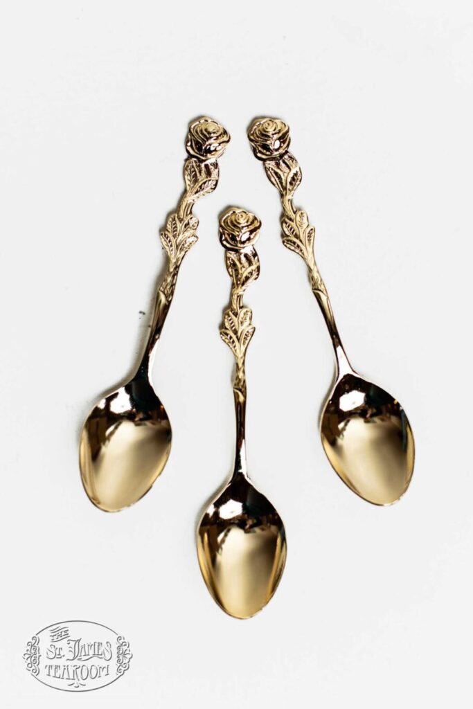 Delicate Gold Rose Tea Spoon - St. James SHOP